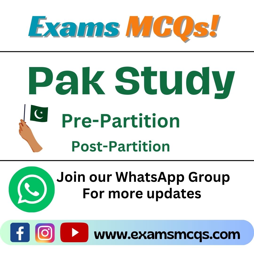 Pak Studies - Exams MCQS